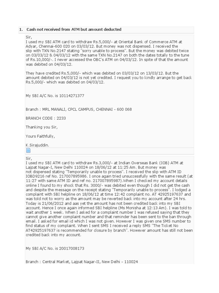 PDF Write Letter For Deduction Amount | PDF | Debit Card | Automated ...