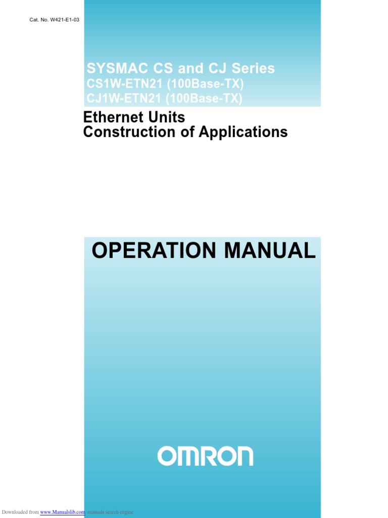 Operation Manual: Ethernet Units Construction of Applications | PDF ...