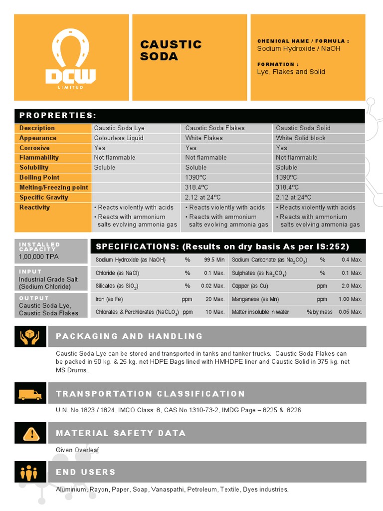 Caustic Soda | PDF | Sodium Hydroxide | Sodium Carbonate