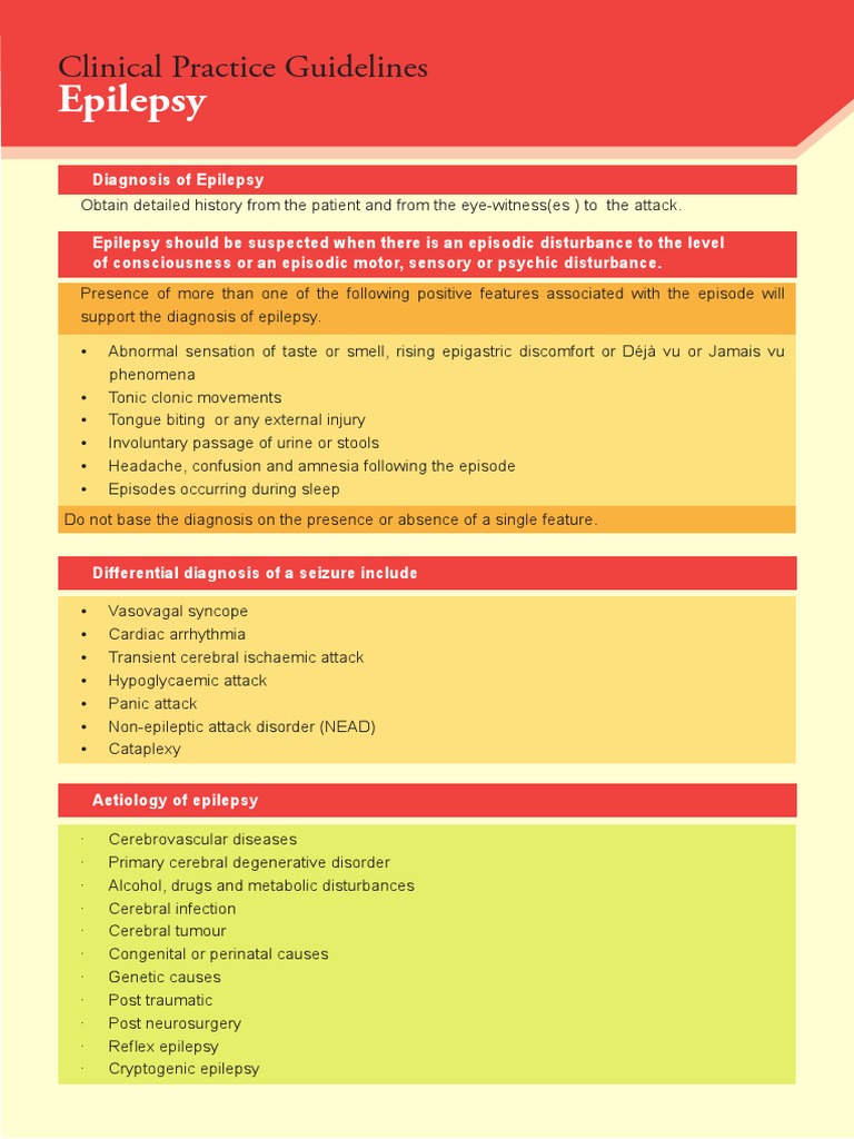Guidelines for the Diagnosis and Management of Epilepsy | PDF ...