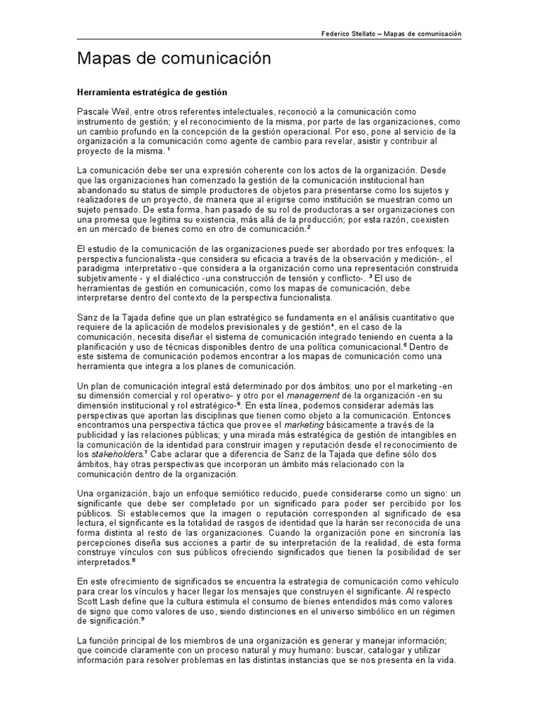 Mapas de Comunicación, Por Federico Stellato en Revista Dircom | PDF ...