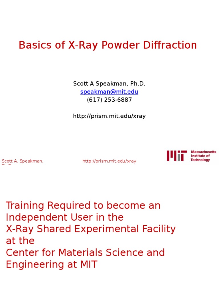 1 Basics of X-Ray Powder Diffraction | PDF | X Ray Crystallography ...