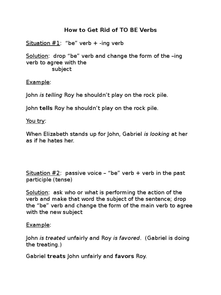 02how To Get Rid of To BE Verb | PDF | Verb | Rules