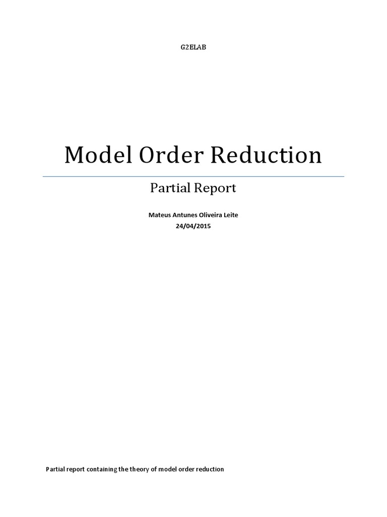 Model Order Reduction Theory Overview | PDF | Science & Mathematics