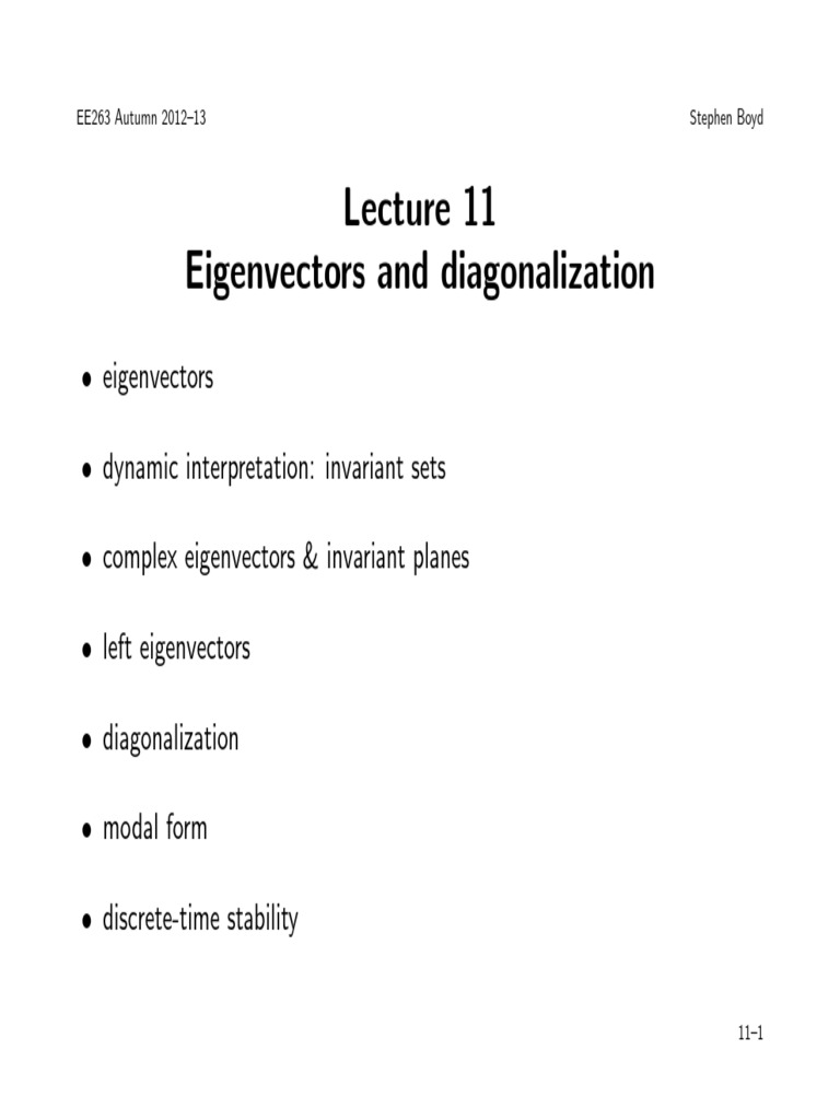 Eigenvectors and Diagonalization | PDF | Eigenvalues And Eigenvectors | Functions And Mappings