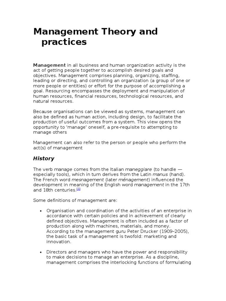 Management Theory and Practices | Download Free PDF | Cost Accounting ...