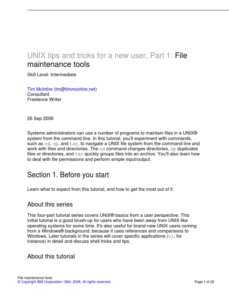 Unix Tips 1 Pdf Command Line Interface Computer File