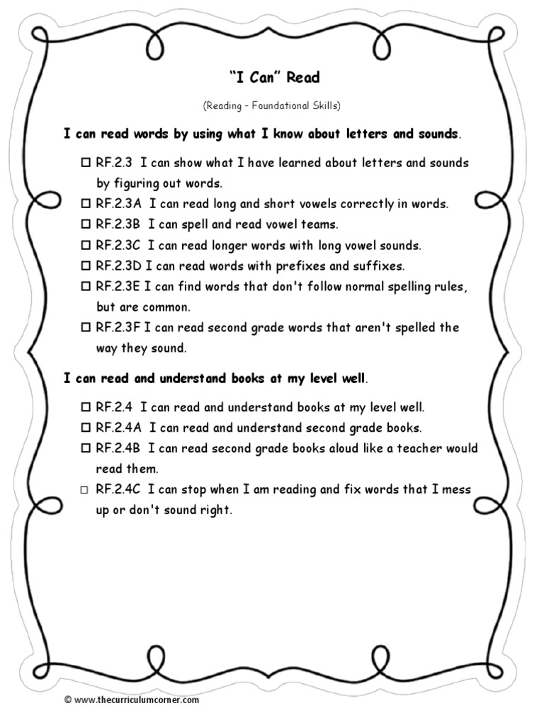 I Can Statements 2nd Grade Curriculum | PDF | Shape | English Language