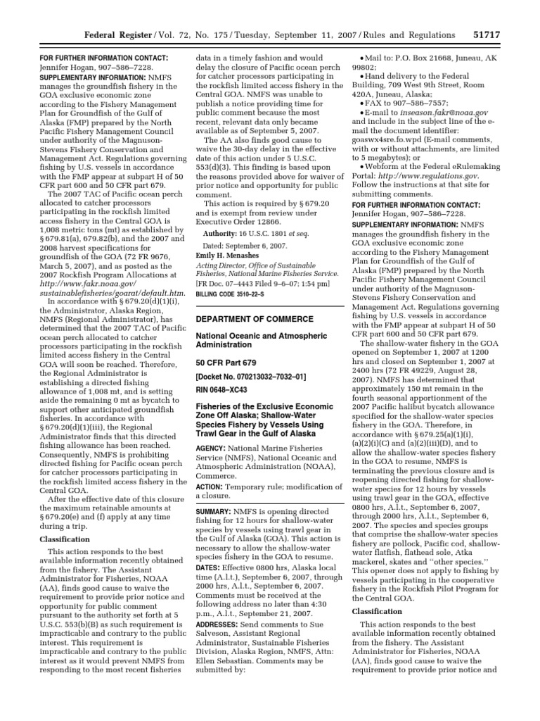 Rule: Fishery Conservation and Management: Alaska Fisheries of ...