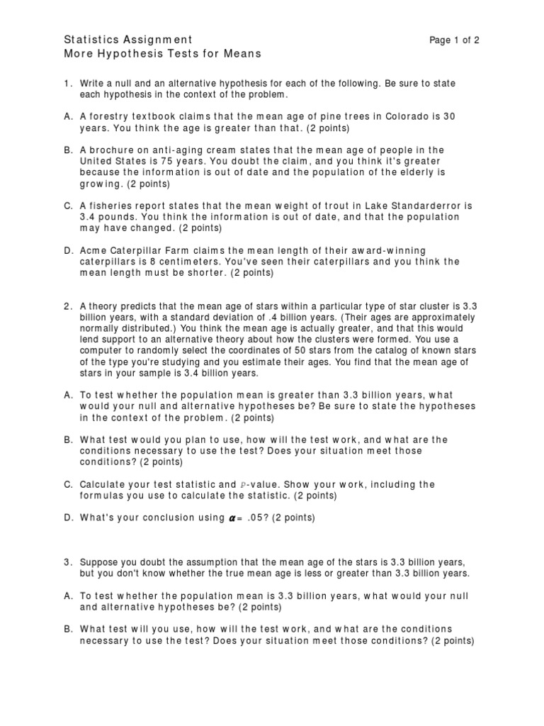 AP Statistics Problems #22 | Download Free PDF | Statistical Hypothesis ...