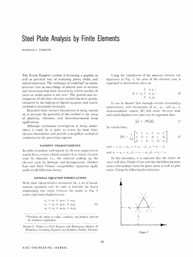 Steel Plate Analysis by Finite Elements | PDF | Finite Element Method ...
