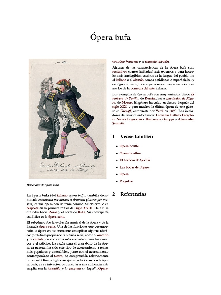 Ópera Bufa | PDF | Composiciones | Composiciones musicales vocales