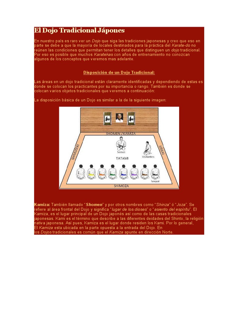 El Dojo Tradicional Jápones | Descargar gratis PDF | sintoísmo | Kárate