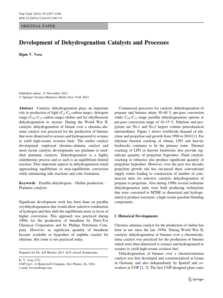 12 PDH - Process Vora UOP PDF | PDF | Catalysis | Chemical Reactor
