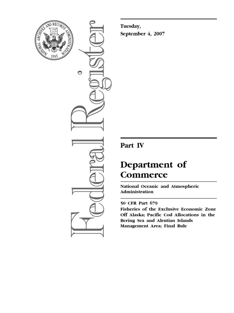 Rule: Fishery Conservation and Management: Alaska Fisheries of ...