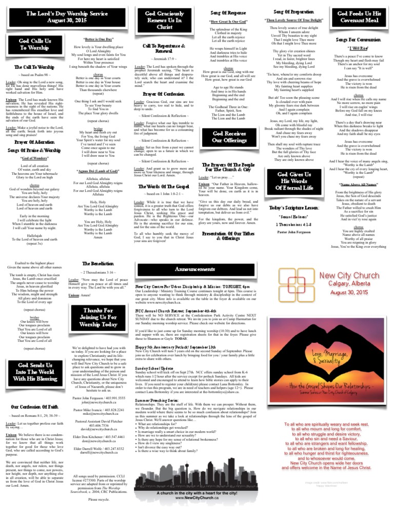 Worship Service Outline and Songs | PDF | Lamb Of God | Sacrifice