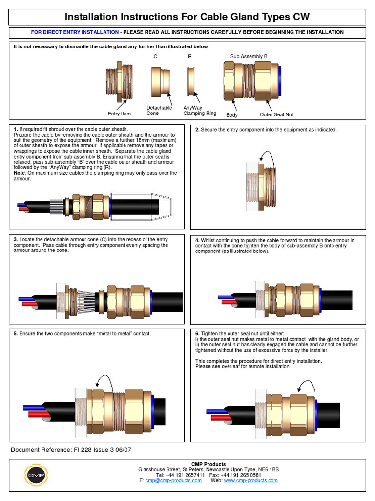 CMP CW Installation Fitting Instructions | Download Free PDF | Cable ...