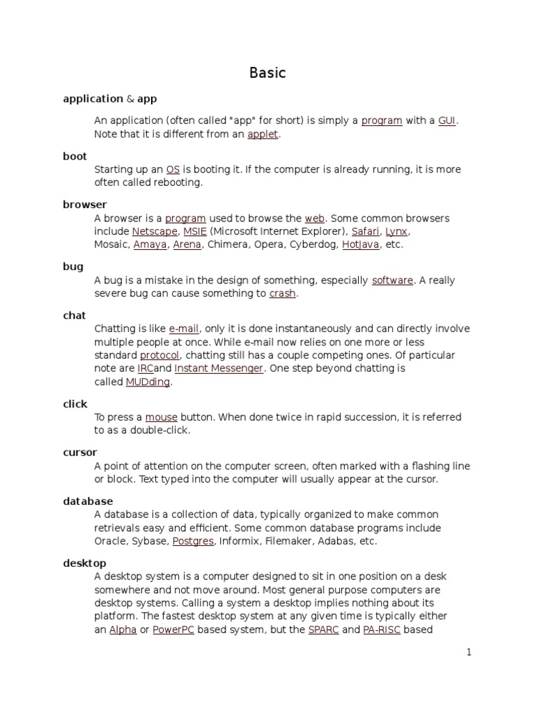 TechLaw Basic Glossary | PDF | Operating System | C (Programming Language)