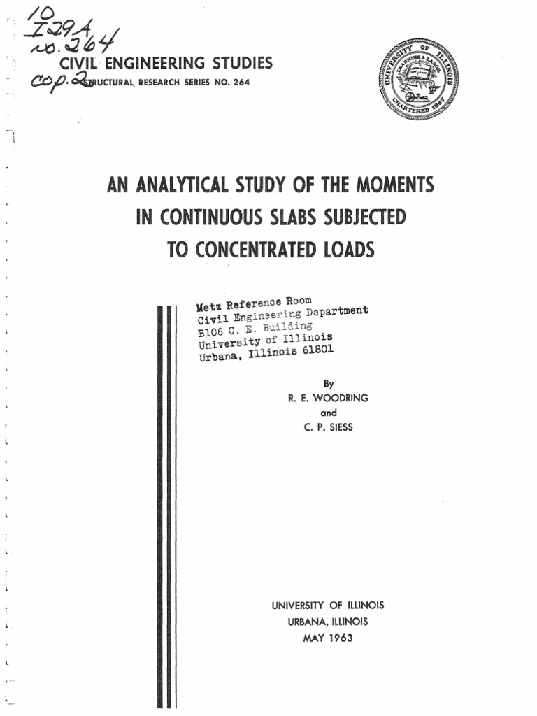 An Analytical Study of The Moments in Continuous Slabs Subjected To ...