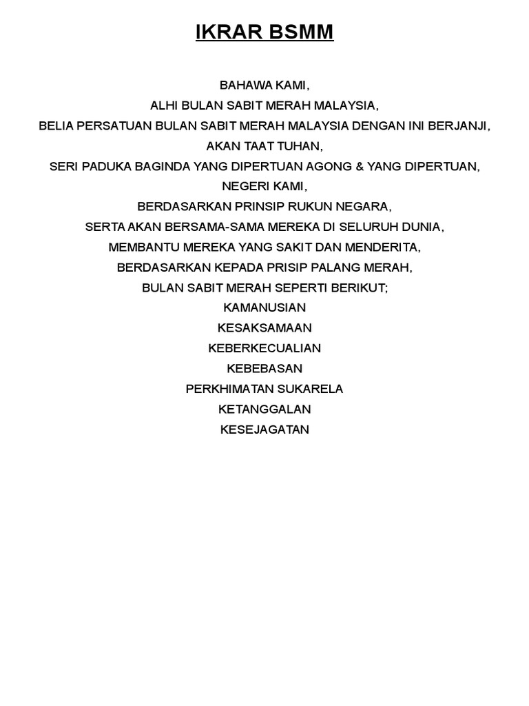 Ikrar BSMM | PDF