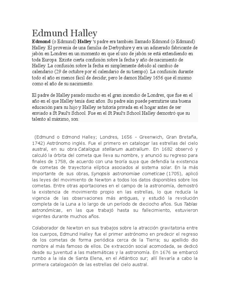 Edmund Halley | PDF | Cometa | Isaac Newton