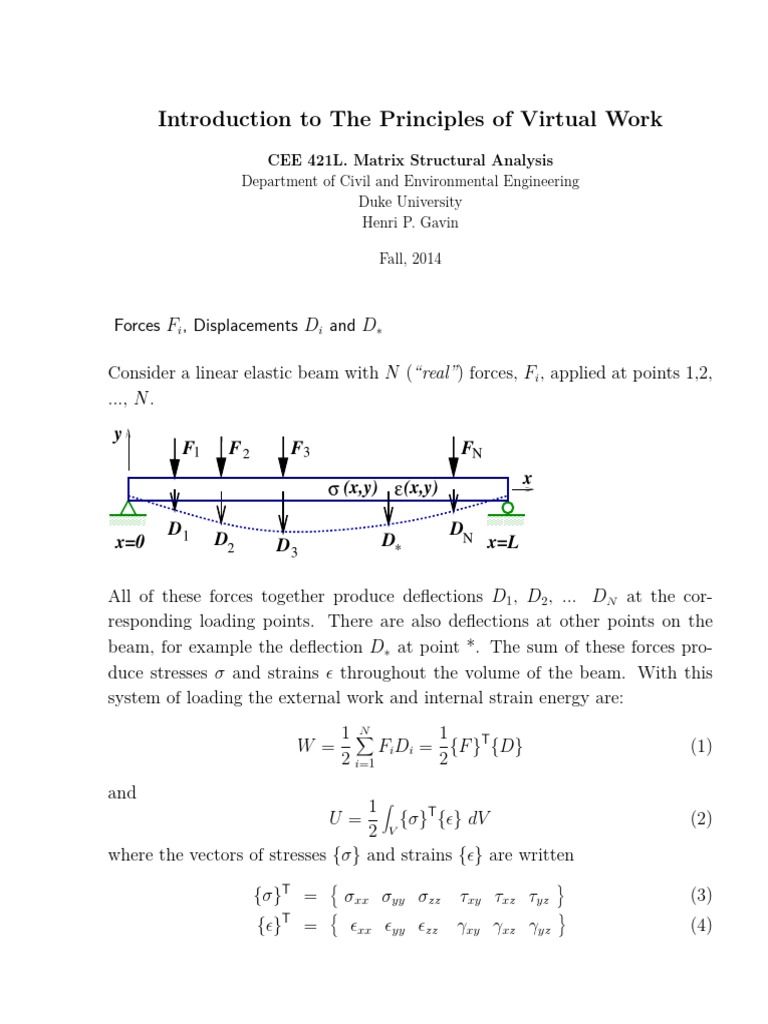 Introduction To The Principles of Virtual Work: F F F F X y | PDF ...
