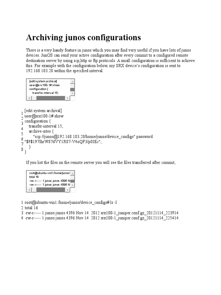 Automate Junos Configuration Archiving | PDF | Business