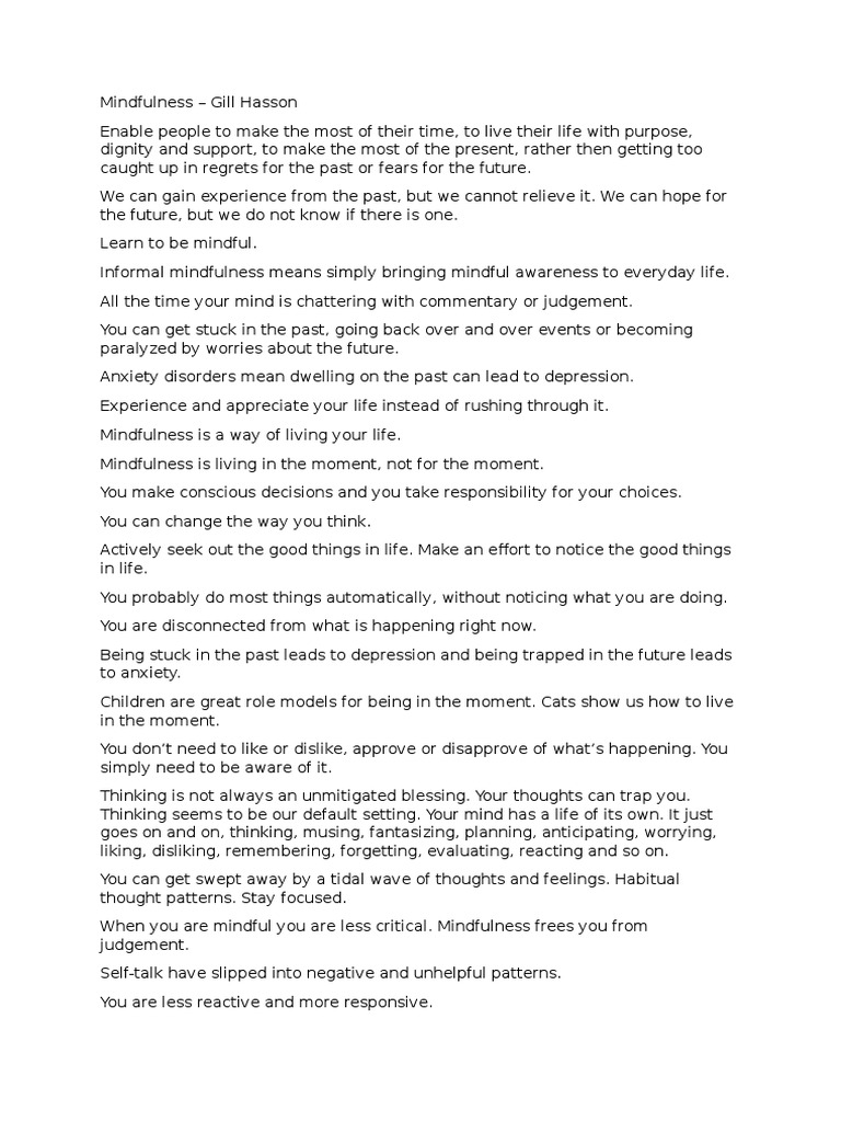 Mindfulness Gill Hasson | PDF | Thought | Loneliness