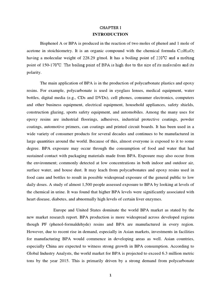 Bisphenol A Production Cost Analysis | PDF | Heat Exchanger | Distillation