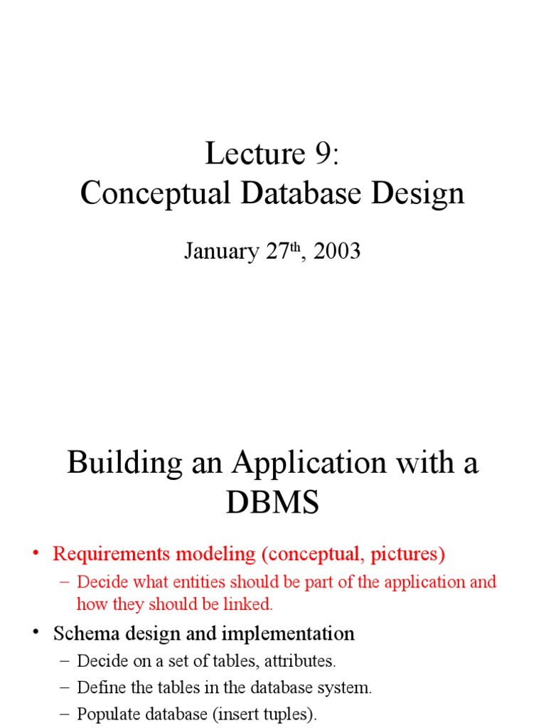 Conceptual Database Design Overview | PDF | Database Design ...