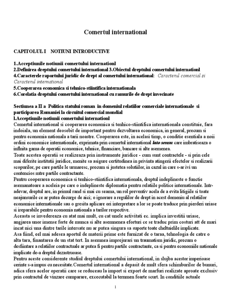 Comertul International | PDF