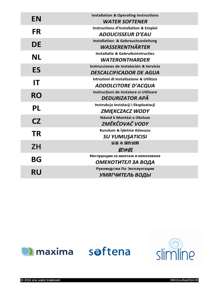ROM-SOFTENA Eco-Rev2014.09 PDF | PDF | Tap (Valve) | Electronic Waste