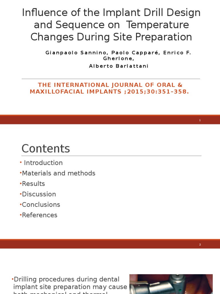 In Uence of The Implant Drill Design and Sequence | PDF | Dental ...