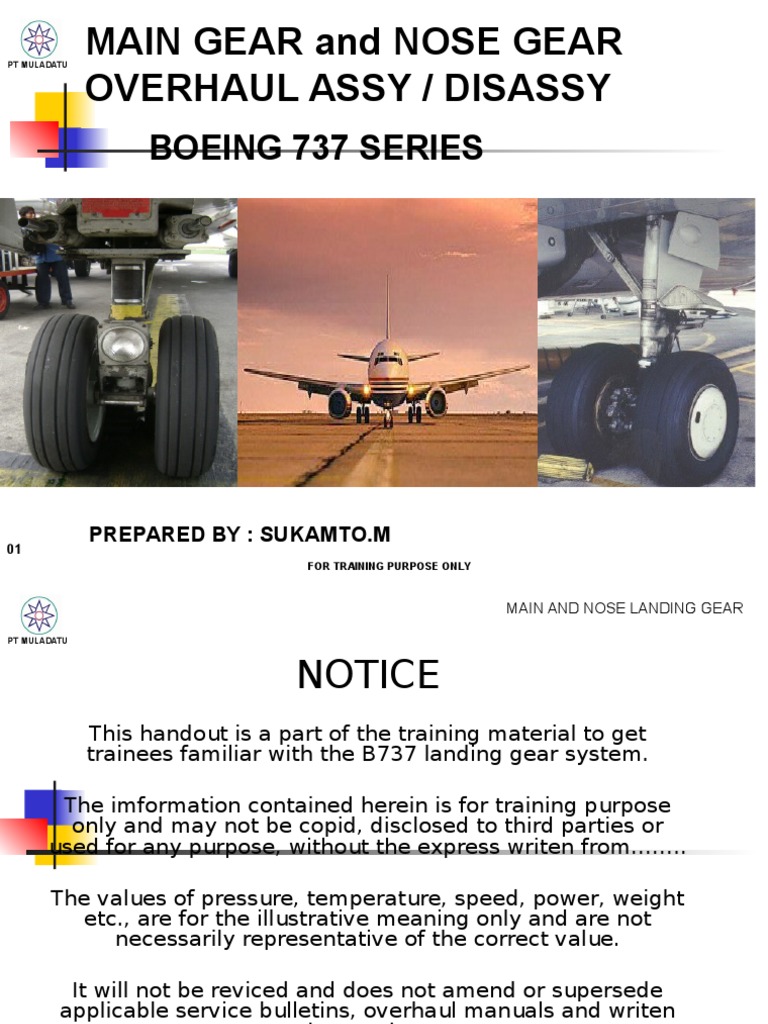 B737 Landing Gear Overhaul Training | PDF | Landing Gear | Steering
