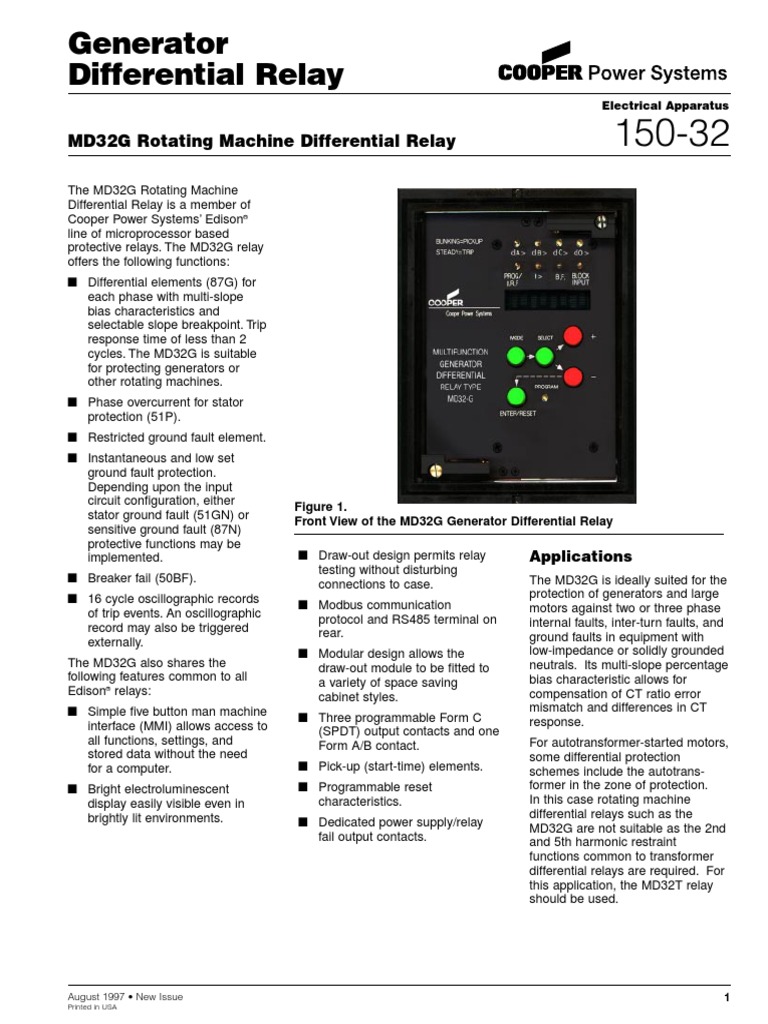 Differential Relay Setting | PDF | Relay | Electronic Circuits