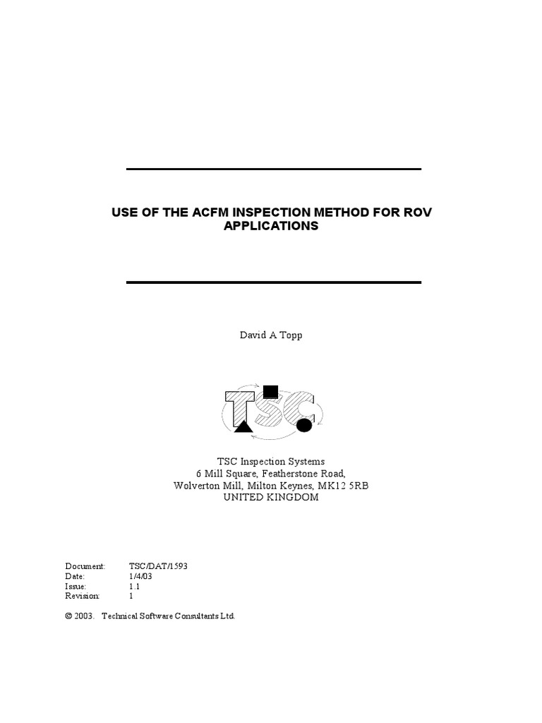 ACFM Inspection by ROV | PDF