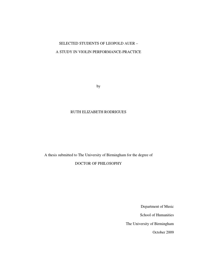 Selected Students of Auer. Tesis | PDF | Classical Music ...
