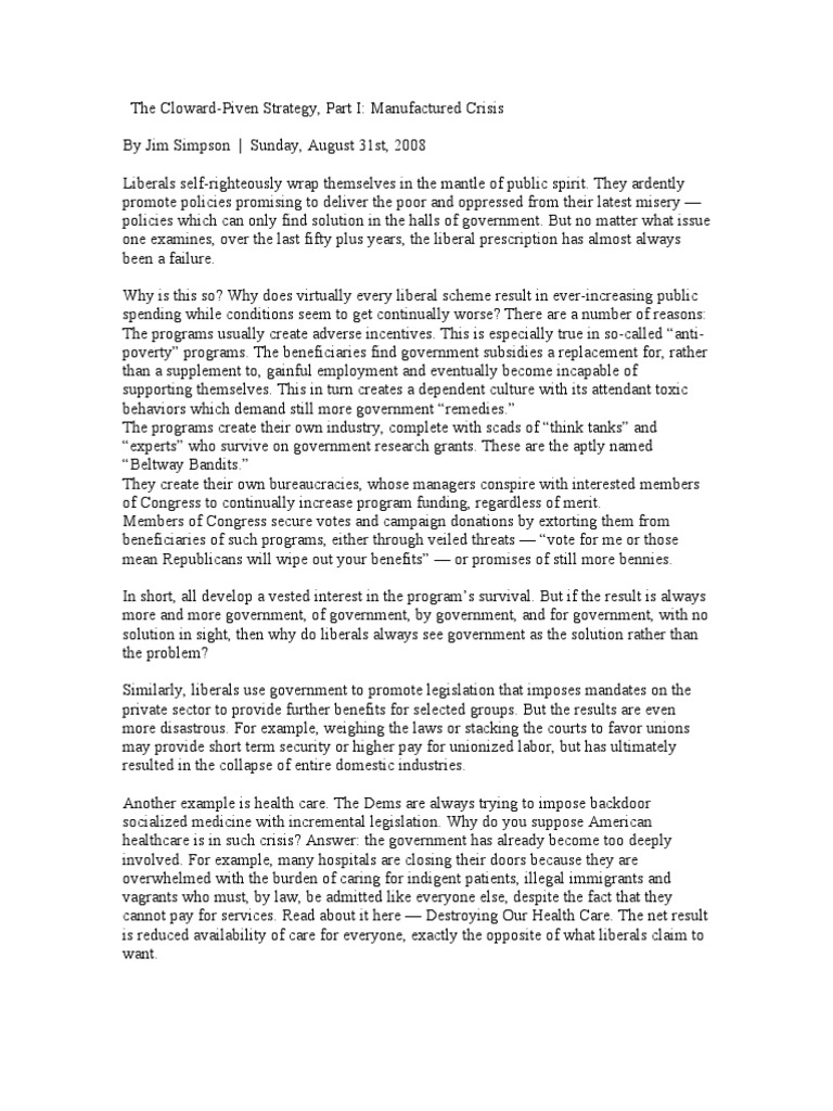 The CLOWARD-PIVEN Strategy: MARXIST Obama' Tactics For RED REVOLUTION ...