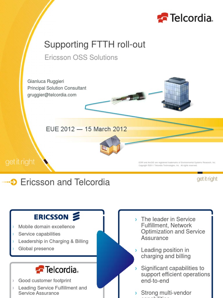 Telcordia_EUE2012 | Fiber To The X | Internet Access