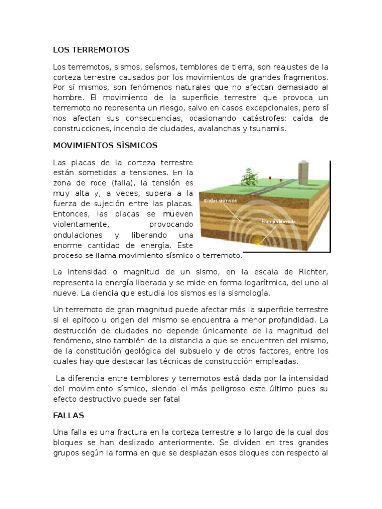 Los Terremotos | PDF | Temblores | Falla (geología)