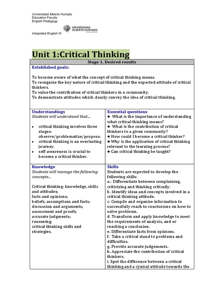 Dossier | PDF | Critical Thinking | Test (Assessment)