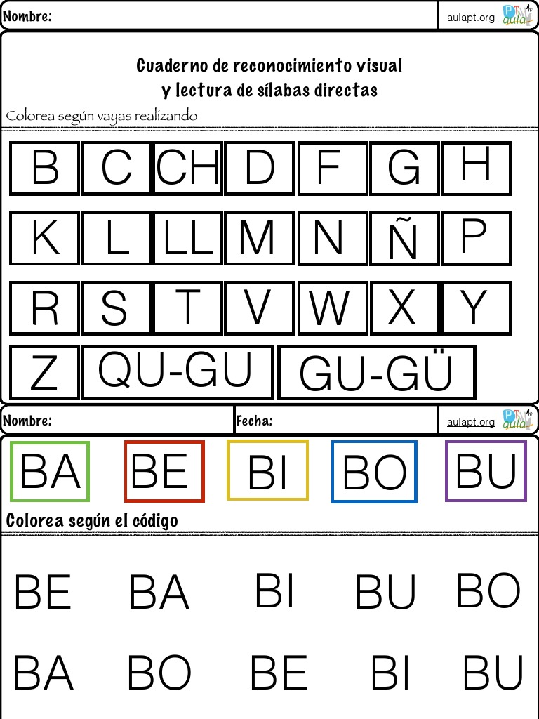 Reconocimiento Visual y Lectura de Sílabas | PDF