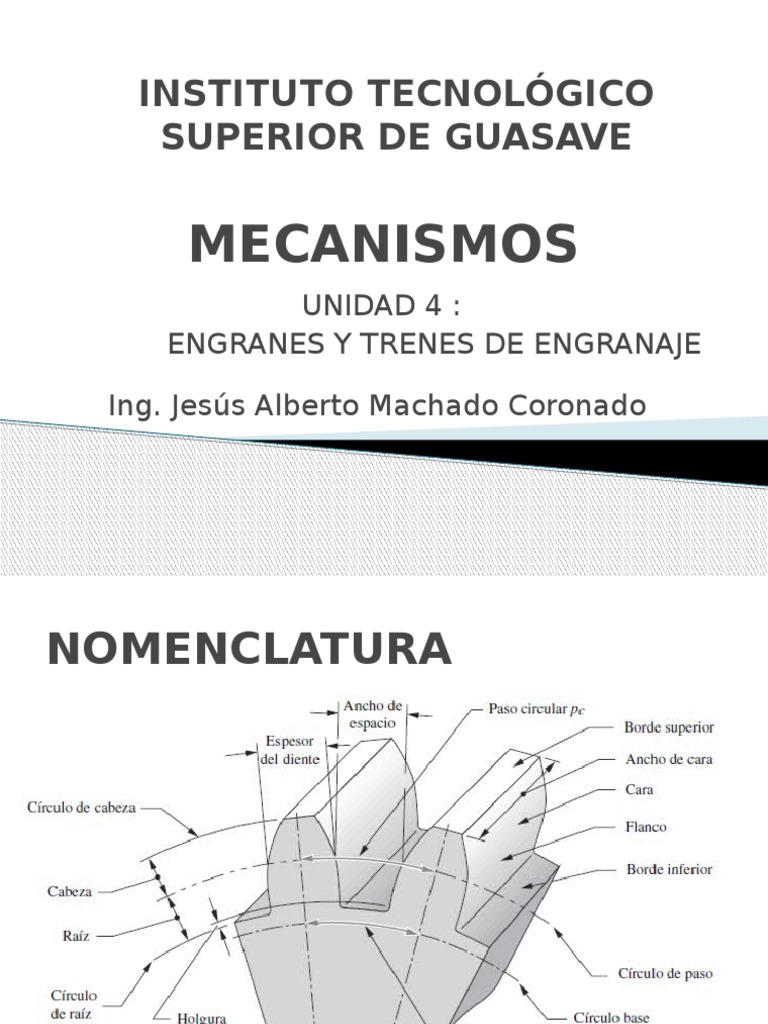 Engranes y Trenes de Engranaje: Fundamentos | PDF | Engranaje ...