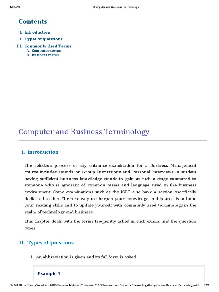 Computer and Business Terminology | PDF | Stocks | Financial Markets