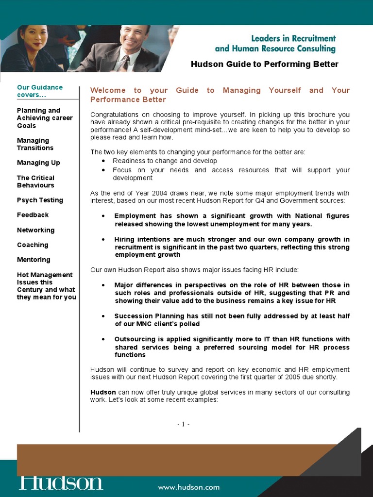 Welcome To Your Guide To Managing Yourself and Your Performance Better ...