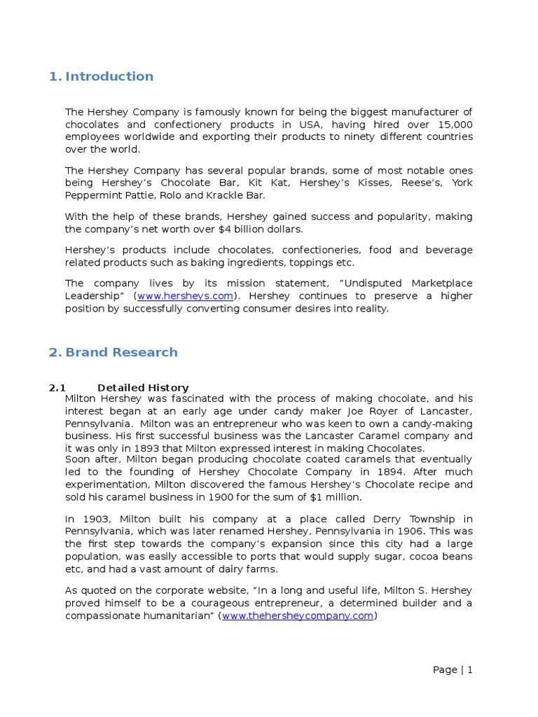 Case Study Hershey Food Corporation | PDF | Chocolate | Wellness