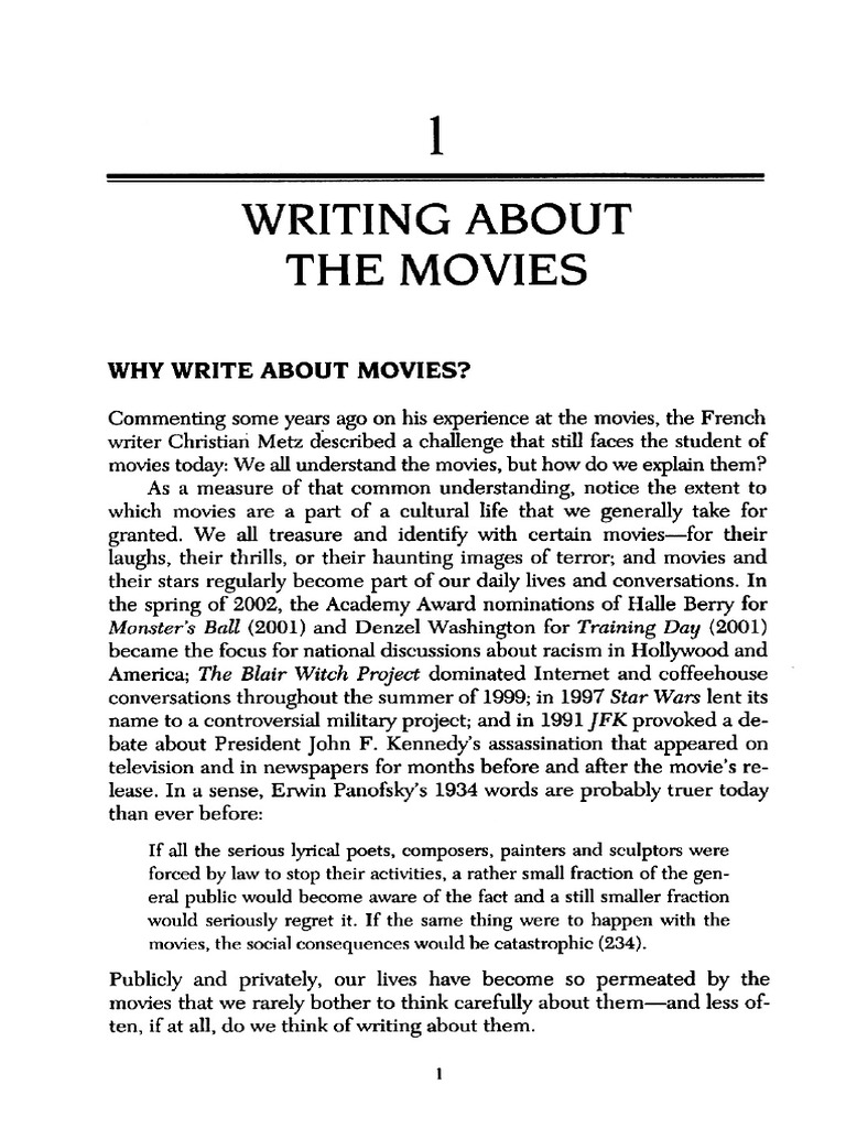 Timothy Corrigan, Writing About The Movies | PDF