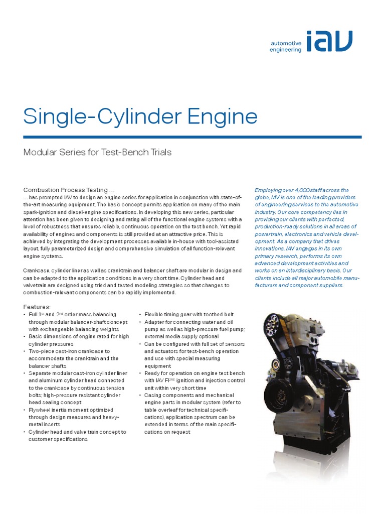 Single Cylinder Engine | PDF | Engines | Diesel Engine