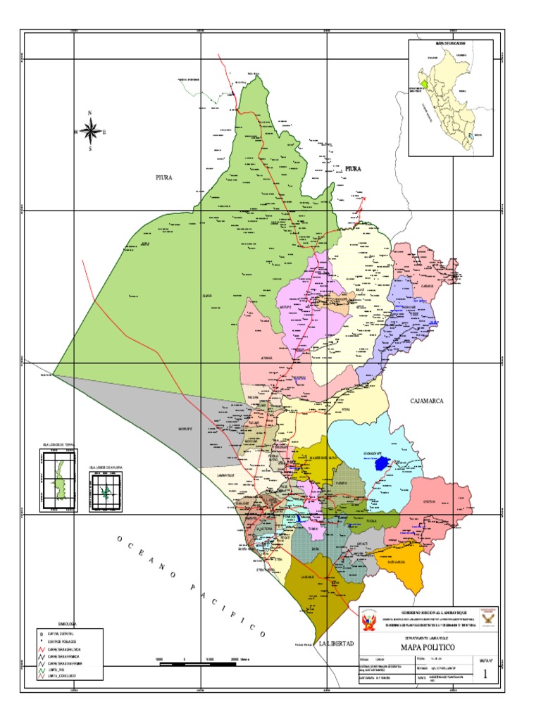 Mapa Politico Departamento de Lambayeque | PDF | Perú | Naturaleza