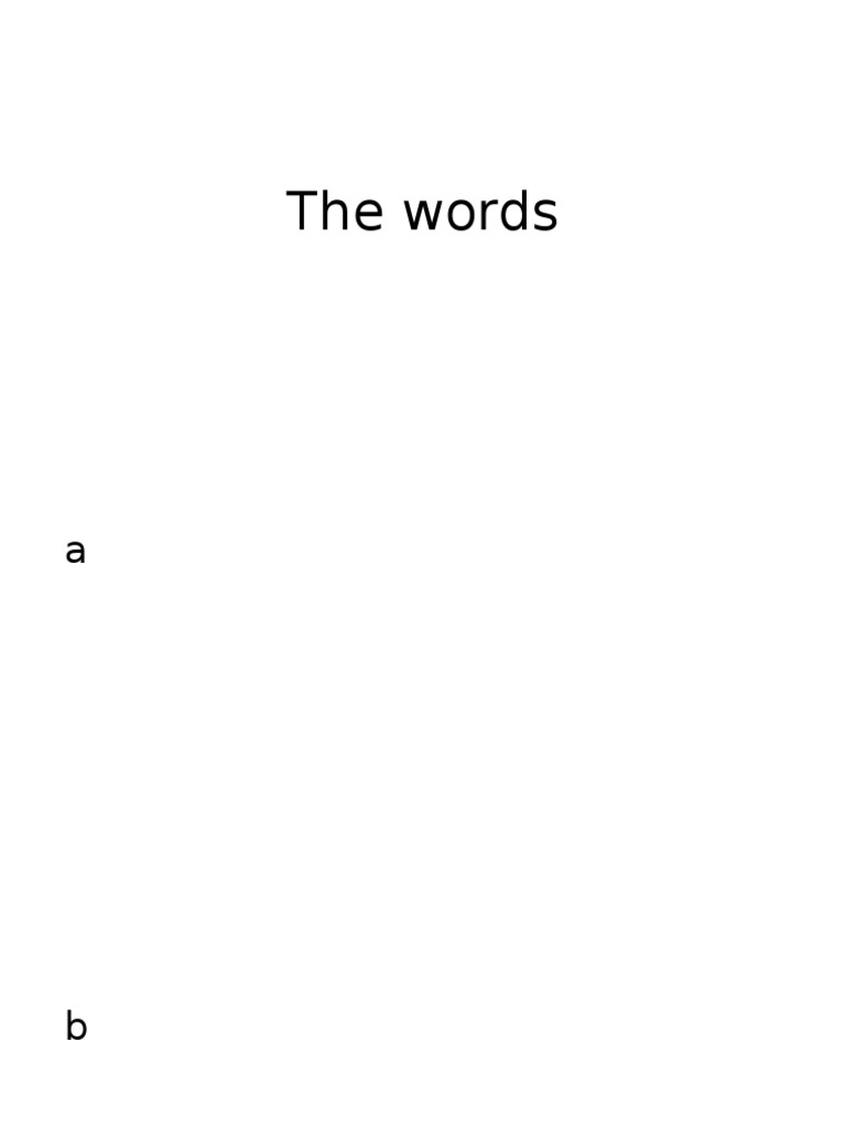 Simple Word List: A and B | PDF